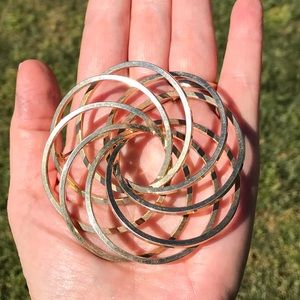 Jewelry | Vintage Gold Interlocking Large Circle Pin | Poshmark